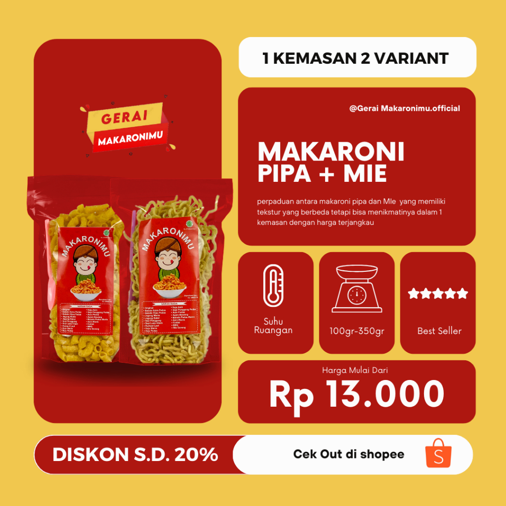 Jual MAKARONIMU [Makaroni Pipa MIX Mie Crispy]/ Snack Pedas/Cemilan ...