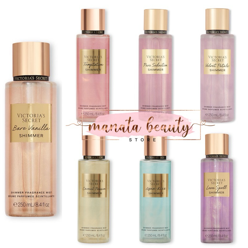 Jual VS VICTORIA SECRET SHIMMER FRAGRANCE MIST BODY MIST BARE VANILLA ...