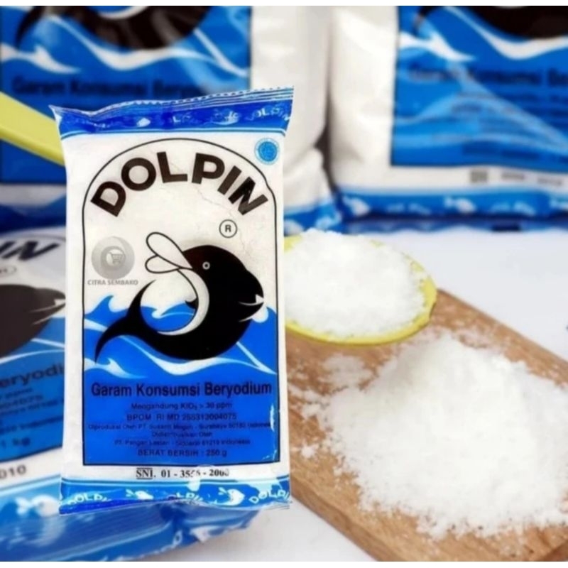 Jual GARAM DOLPIN DOLPIN 250gr 500gr beryodium 250 gr | Shopee Indonesia