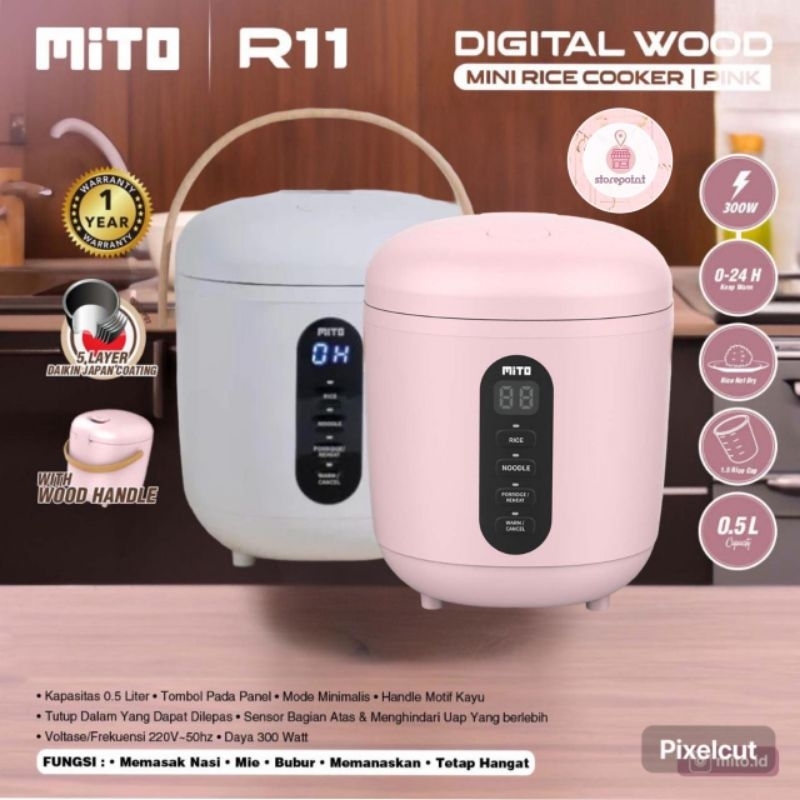 Jual Mito Rice Cooker R11 Small Digital Ricecooker (70-300W) | Shopee ...