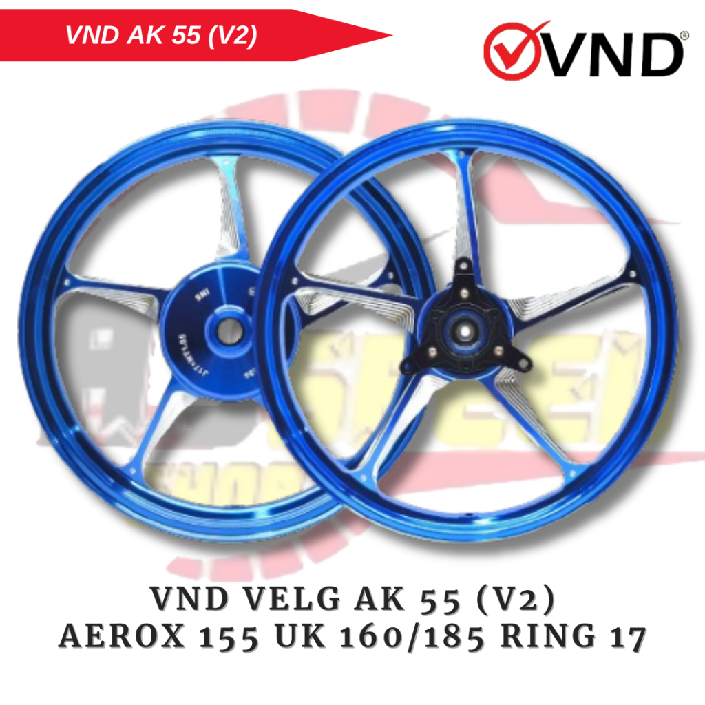 Jual VND Velg Racing AK 55 (V2) Aerox 155/ All New Aerox Depan 160 Belakang 185 Ring 17 Set ...