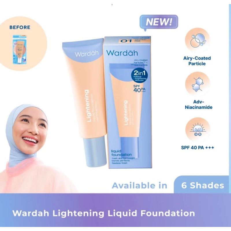 Jual Wardah Lightening Liquid Foundation 25ml | Shopee Indonesia