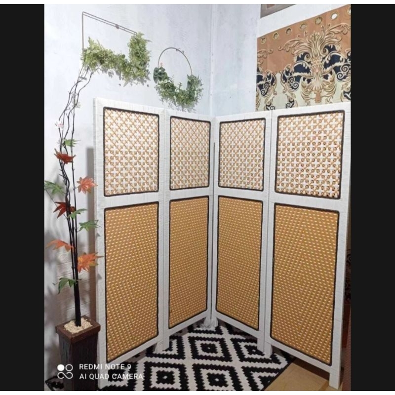 Jual ( 4 Pintu ) Sketsel Pembatas Ruangan Minimalis Rotan Sintetis ...