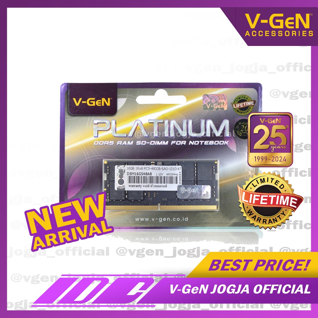 Jual RAM V-GeN Platinum DDR5 SODIMM LONGDIMM 4800 5600 Mhz | Shopee ...