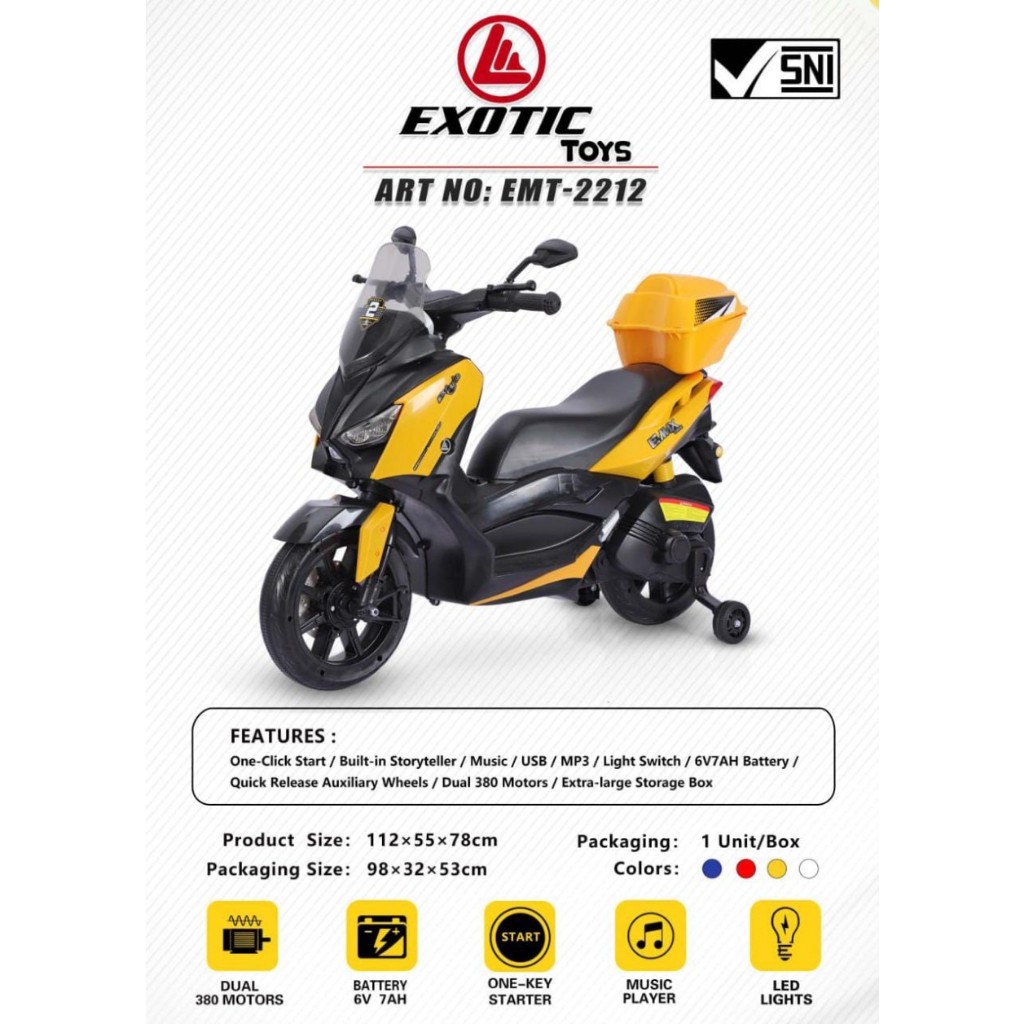 Jual Mainan Anak Motor aki NMAX EXOTIC EMT-2212 / Motor motoran anak ...