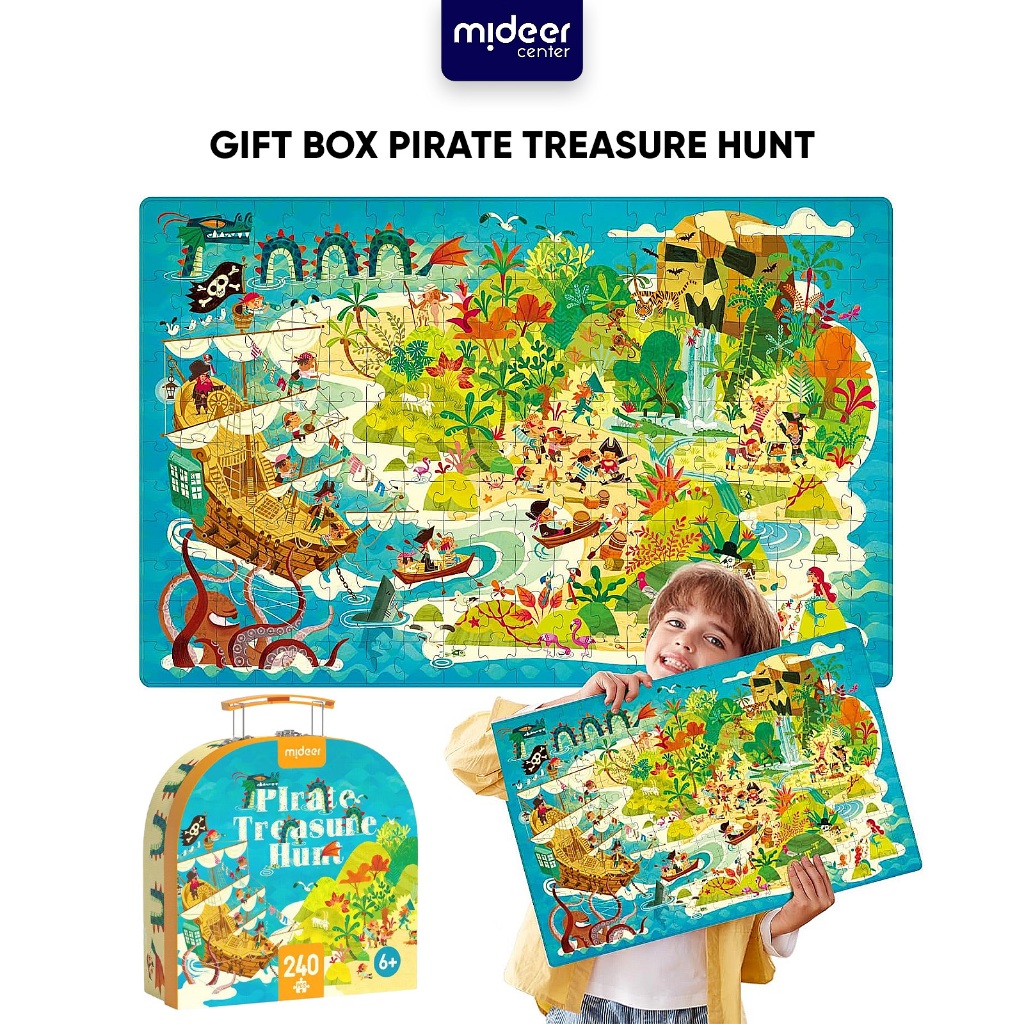 Jual Mideer Portable Puzzle Box Pirate Treasure Hunt 240P | Shopee ...