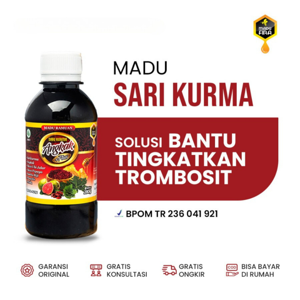 Jual Madu Angkak Sari Kurma Obat Penambah Trombosit 280gr MFJ | Shopee ...