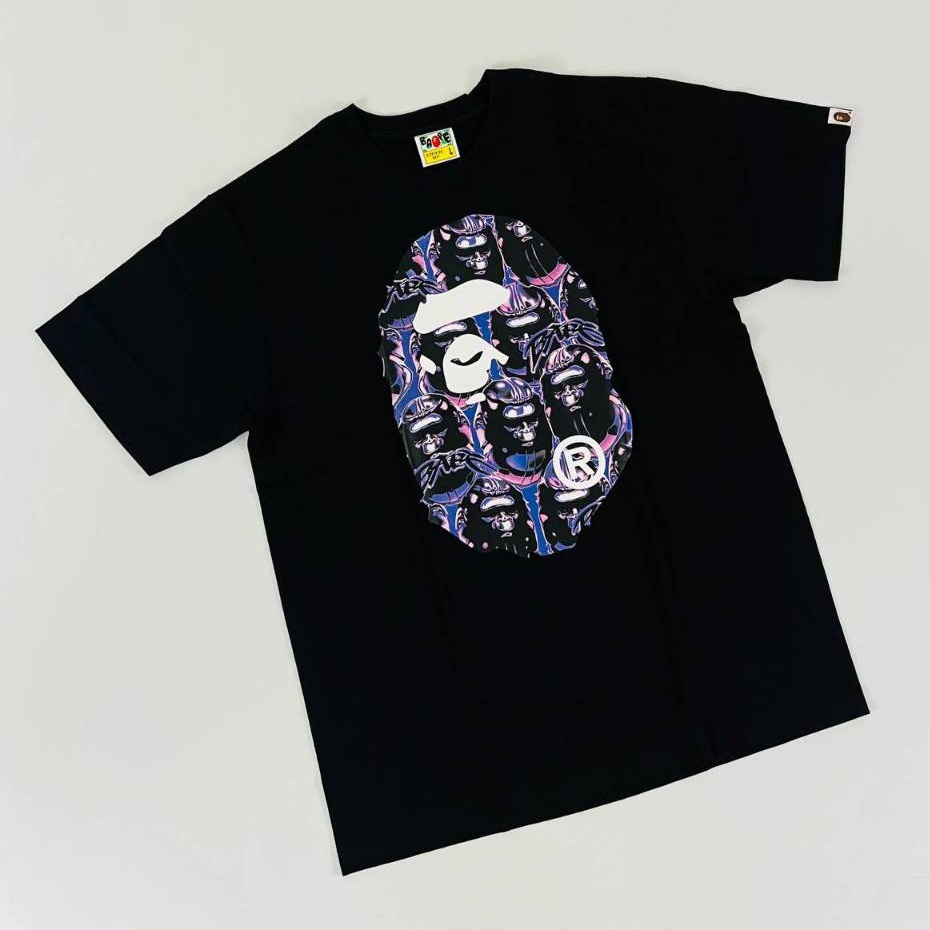 Jual A Bathing Ape BAPE Big Ape Head Graffiti Black Tee ORIGINAL ...