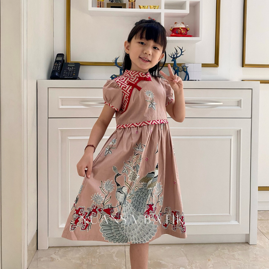 Jual Nuansa Batik Dress Batik Cheongsam Anak Bahan Katun Stretch ...