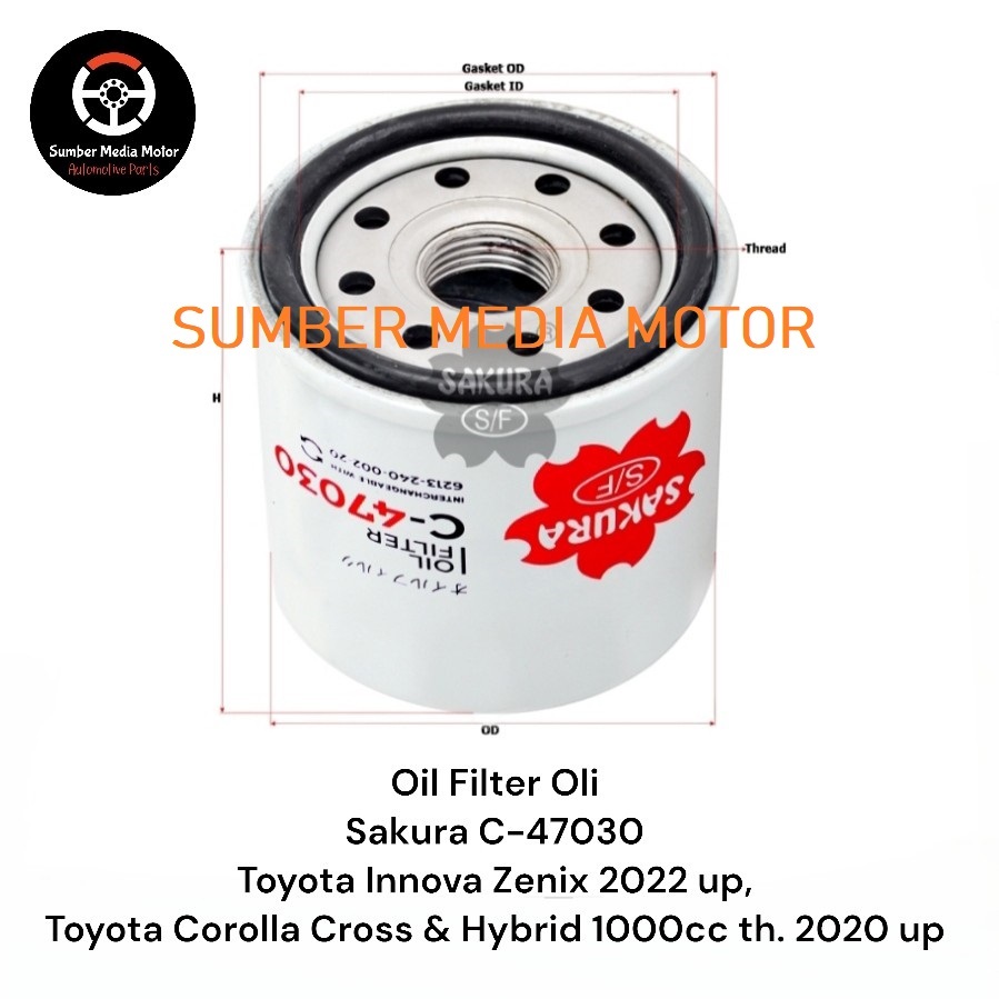 Jual Sakura Oil Filter Oli C-47030 Toyota Innova Zenix 2000cc tahun ...