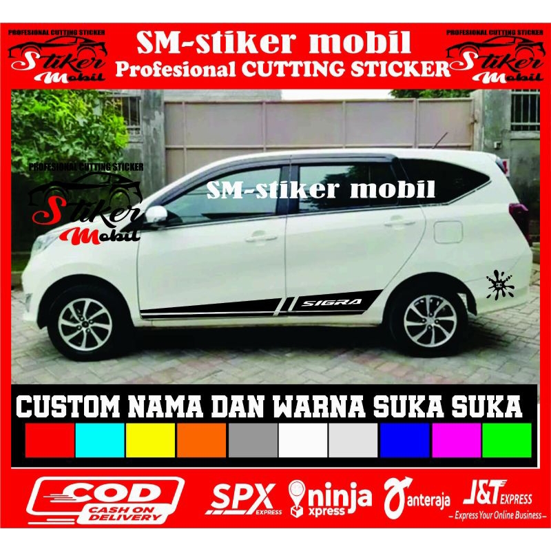 Jual stiker mobil sigra stiker lis body samping mobil sigra stiker ...