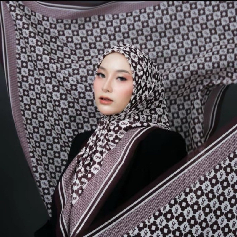 Jual (LY) Monogram Pattern Scraf LY Jilbab Voal Branded Premium ...