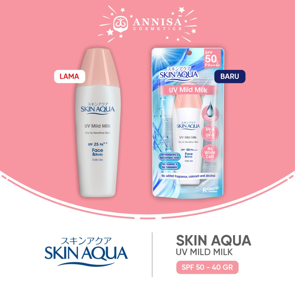 Jual Skin Aqua UV Mild Milk SPF 50 PA 40g - Untuk kulit kering hingga ...