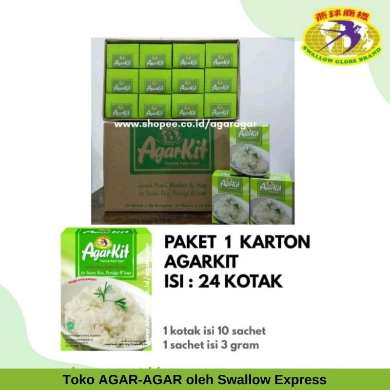 Jual 1 karton/24 kotak AgarKit Tepung Agar-agar Campuran Makanan Diet ...
