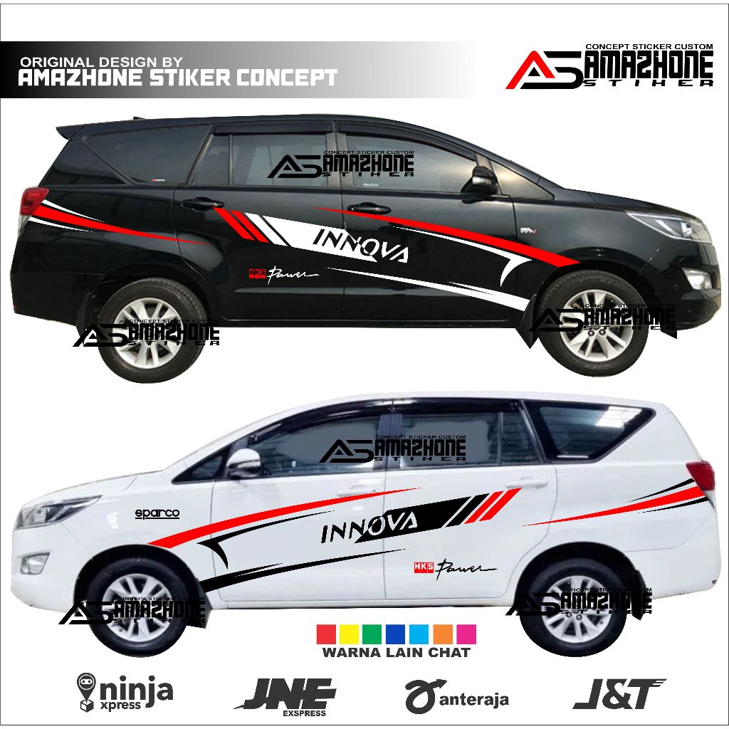 Jual Stiker mobil innova reborn stiker striping body mobil innova hks ...