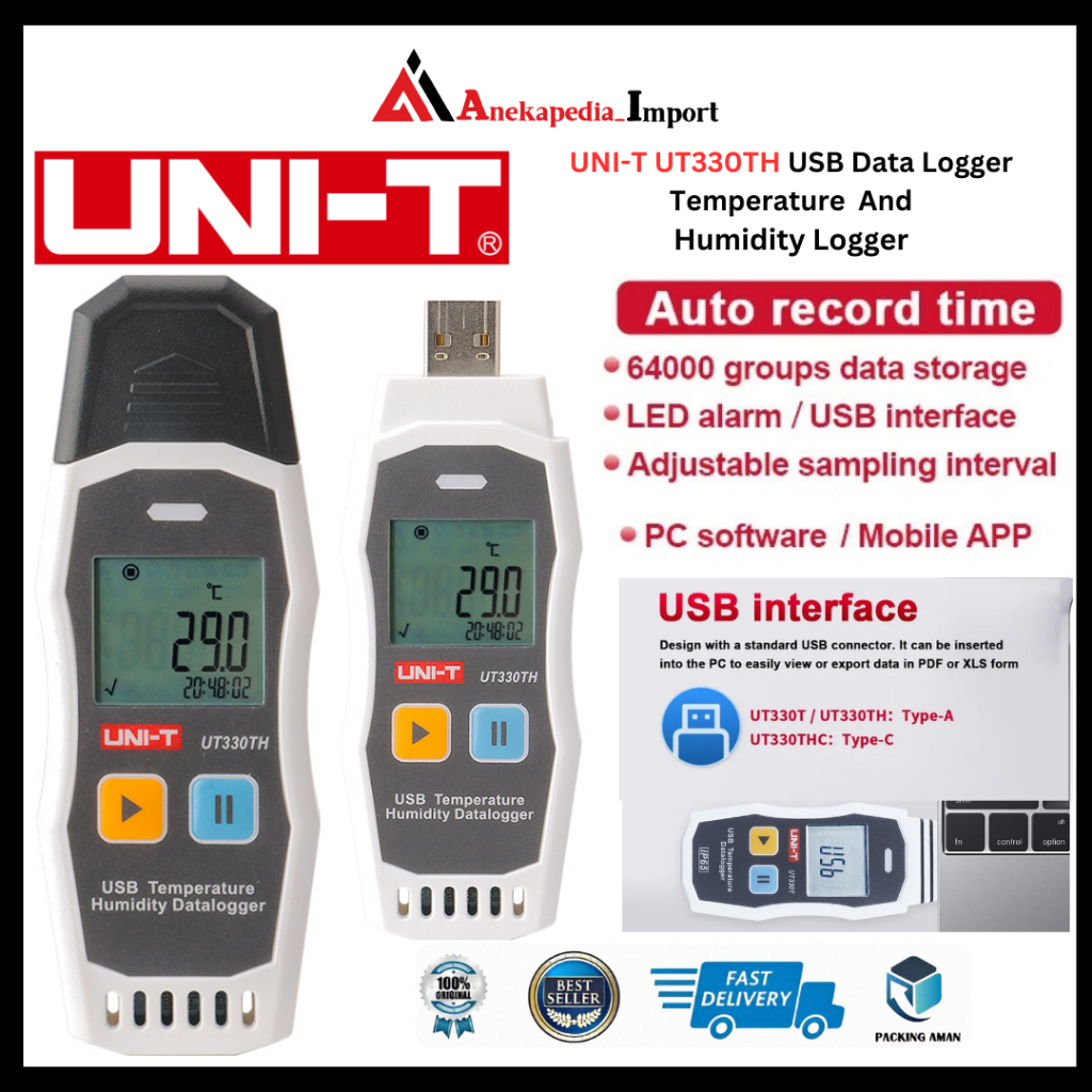 Jual UNI-T UT330TH - USB Data Logger Temperature And Humidity Logger - UNI-T UT330TH Industrial ...