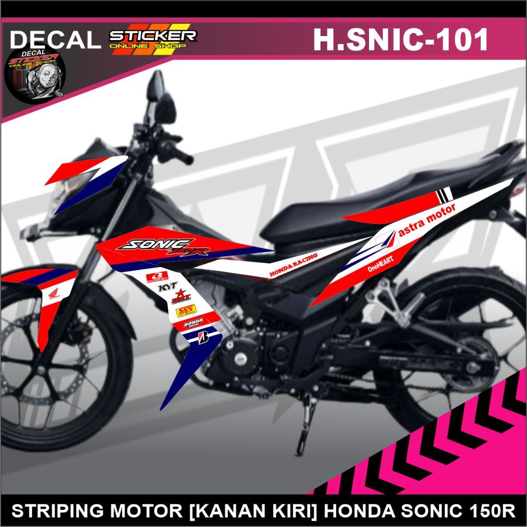 Jual STIKER MOTOR HONDA SONIC DECAL STRIPING SEMI FULL KANAN KIRI EDIT ...