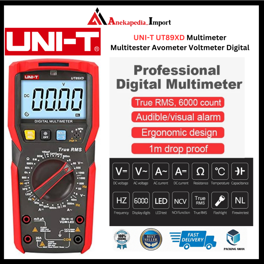 Jual UNI-T UT89XD - Multimeter Multitester Avometer Voltmeter Digital ...