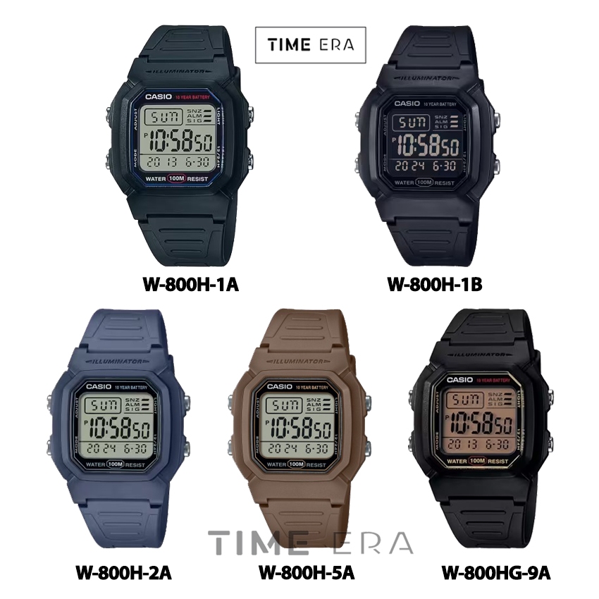 Jual Casio General W800H-1B / W-800H-1A 1B 2A 5A / W-800HG-9A Jam Tangan Pria Digital Karet ...