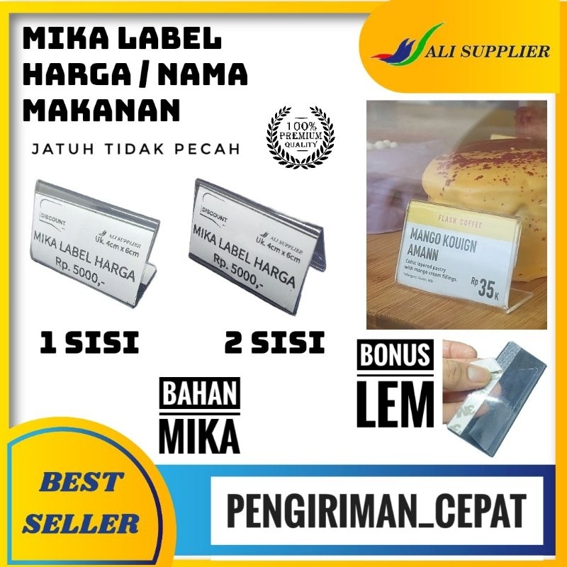 Jual TENT MIKA LABEL HARGA MAKANAN / LABEL NAMA MAKANAN / LABEL HARGA ...