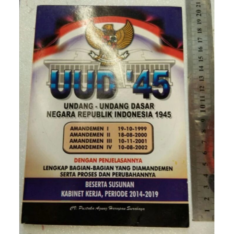 Jual Buku Undang Dasar UUD 45 1945 amandemen 4 IV kabinet besar kecil ...