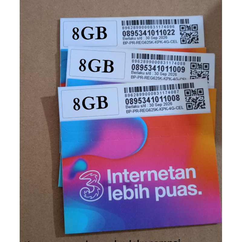 Jual KARTU TRI, HAPPY 3GB, 5GB, 8GB, 18GB, - PERDANA KUOTA DATA ...