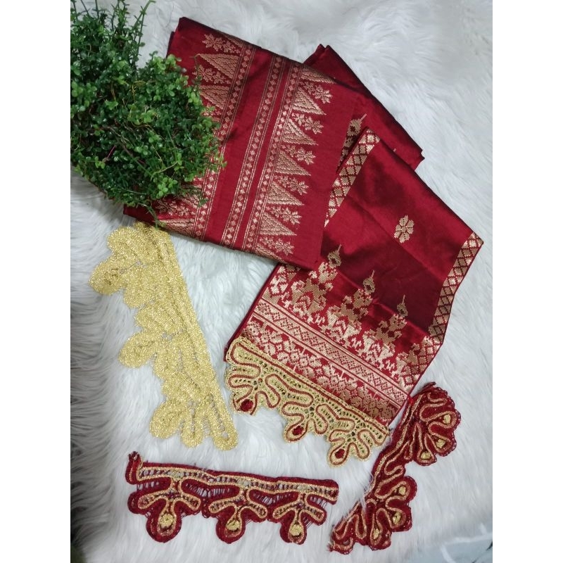 Jual Songket silungkang warna marun couple set ( songket selendang dan ...