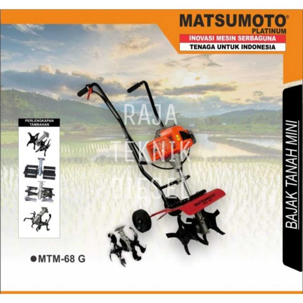 Jual Mesin Traktor Bajak Tanah Mini Tiller Cultivator Matsumoto MTM-68 ...