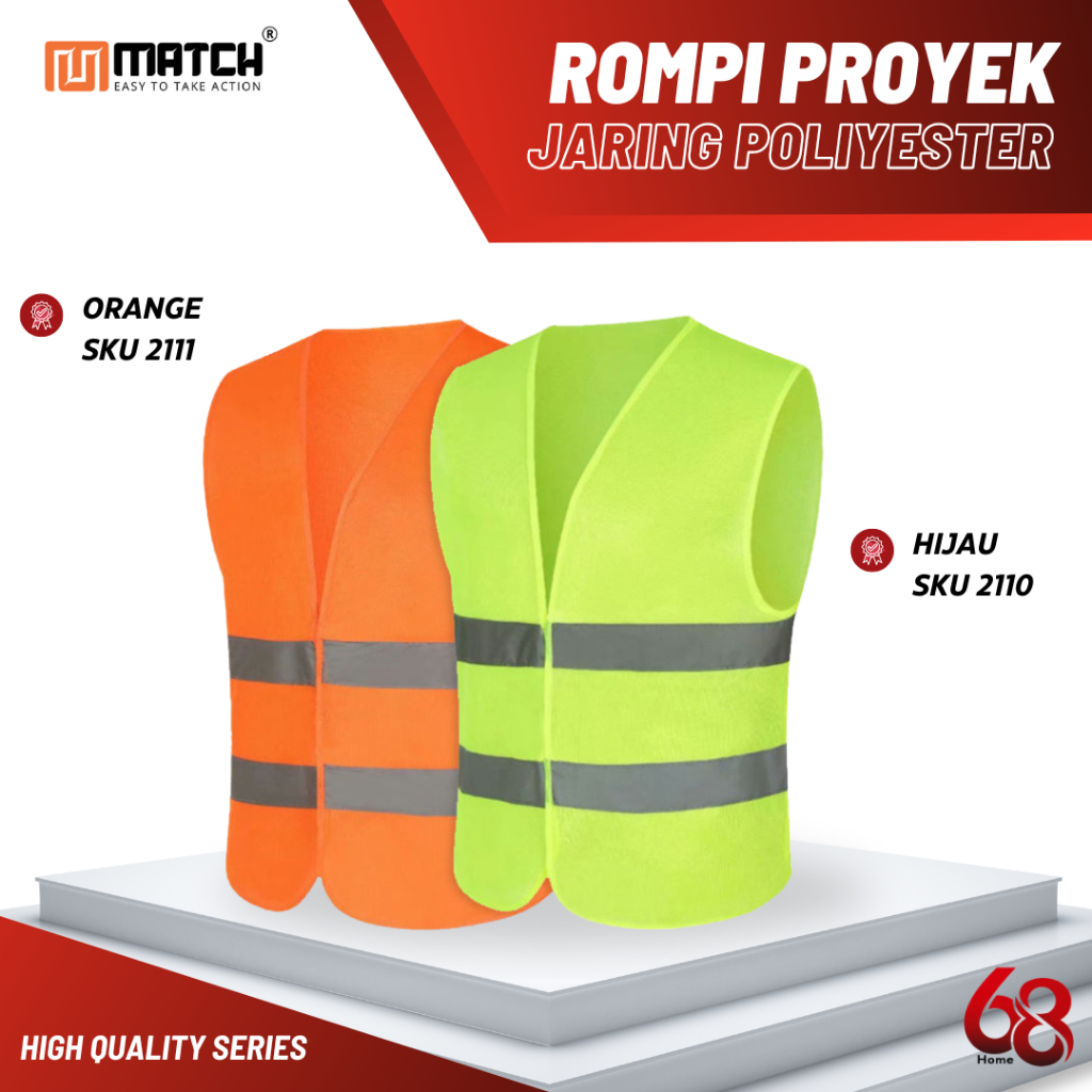 Jual MATCH Rompi Proyek Safety K3 2 Line Reflektor Scotlight Jaring ...
