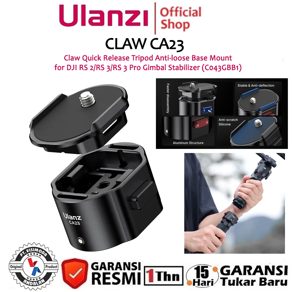 Jual Ulanzi CLAW CA23 Quick Release Base Mount for DJI RS 3 Stabillizer ...