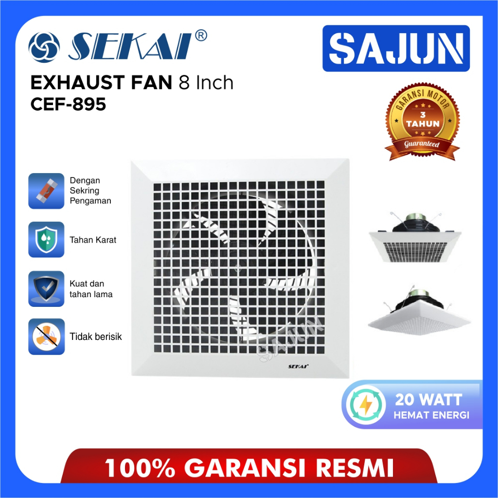 Jual SEKAI Exhaust Fan [ CEF-1295 CEF-1095 CEF-895 ] Exhaust Plafon 12 ...