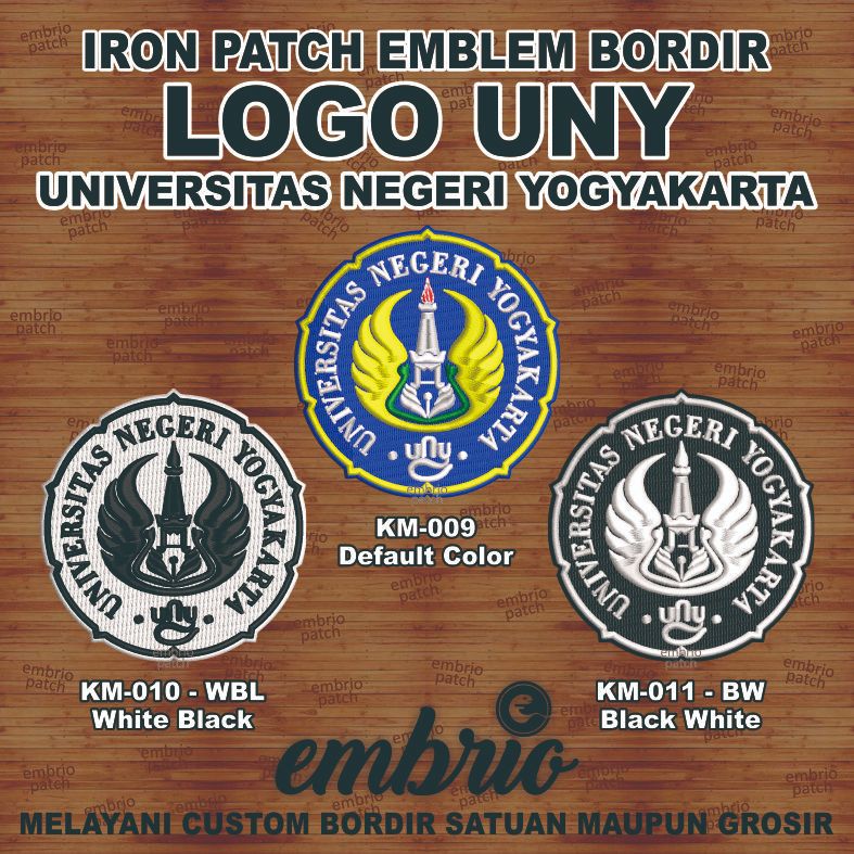 Jual Patch UNY emblem bordir logo Universitas Negeri Yogyakarta - 7,5cm ...