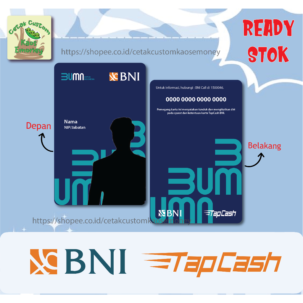 Jual KARTU E MONEY E TOLL ID CARD NEW KARTU BNI TAPCASH BUMN PENGENAL ...