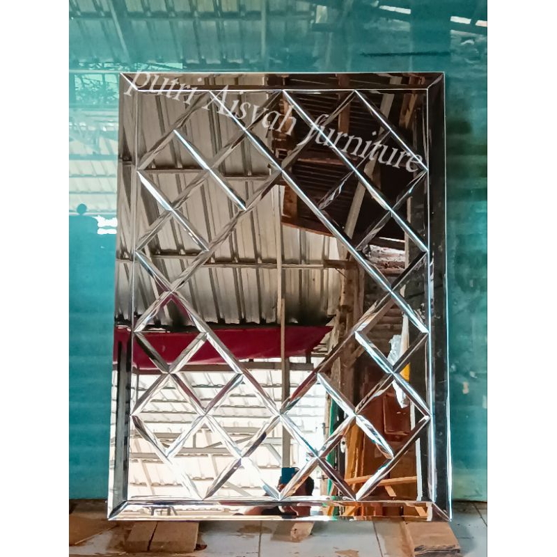 Jual cermin dinding panel bevel hiasan dinding mewah | Shopee Indonesia