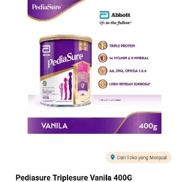 Jual pediasure triplesure vanila 400gr | Shopee Indonesia