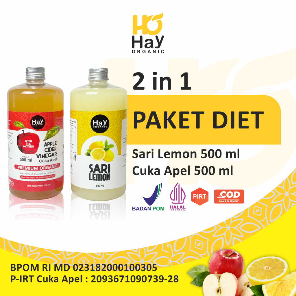 Jual Hay Organic - Paket Diet Sehat Bundling Cuka Apel 500ml dan Sari ...