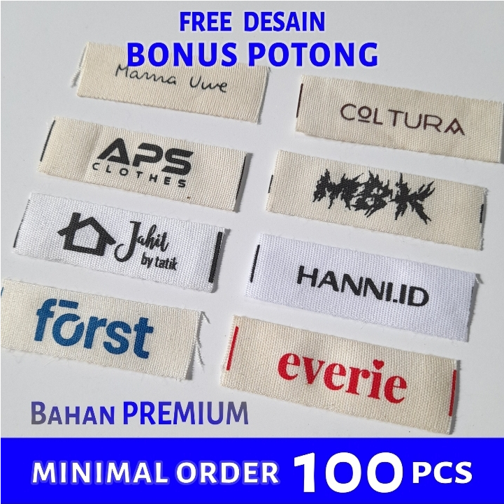 Jual Label Baju Label Hijab Label Woven Damask Katun Label Pita Label ...