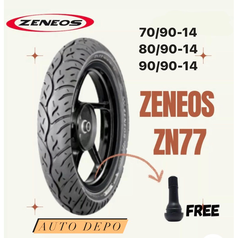 Jual BAN LUAR MOTOR ZENEOS ZN77 RING 14 UK 70/90 80/90 90/90 TUBELESS ...