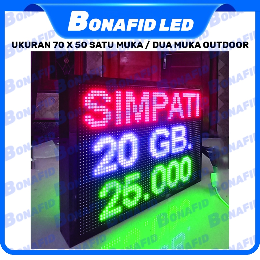 Jual Running text outdoor 1 Muka / 2 Muka / depan belakang/ dobel shild ...