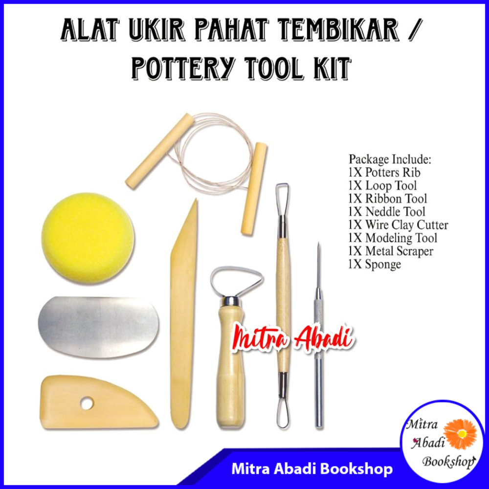 Jual Alat Ukir pahat Tembikar / Pottery Tool kit ( 1 SET ISI 8 PCS ...