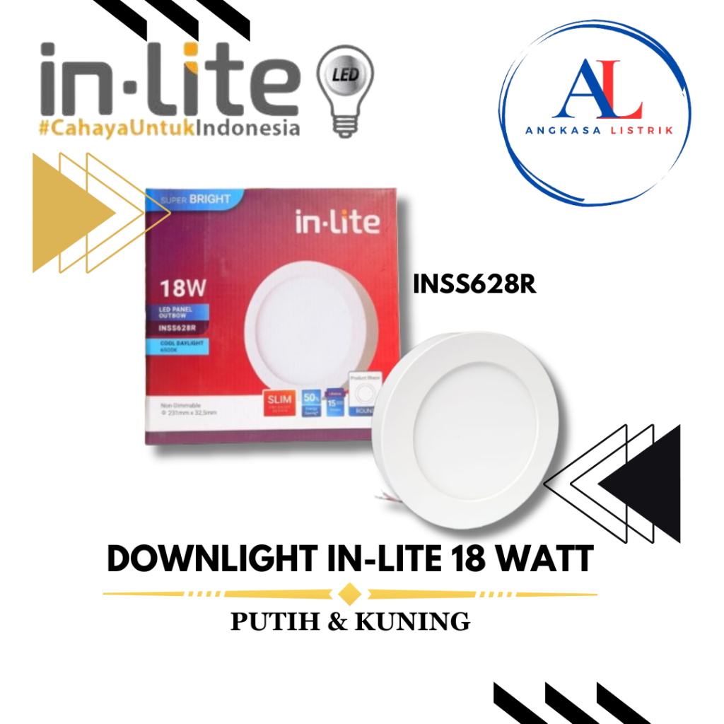 Jual LAMPU DOWNLIGHT PLAFON LED INLITE OUTBOW 18W 18 WATT BULAT ...