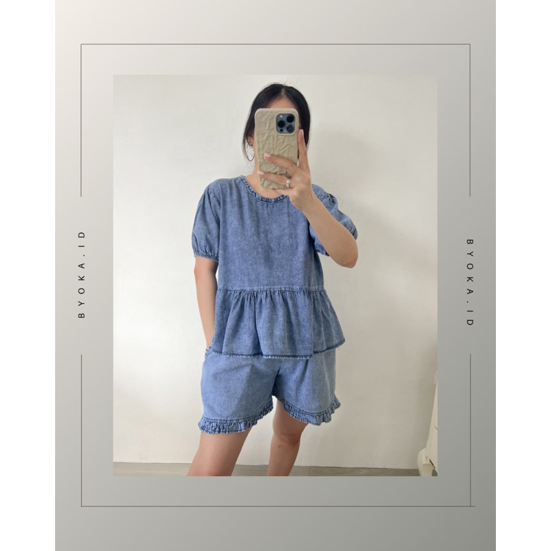 Jual Puff Denim Set | Shopee Indonesia