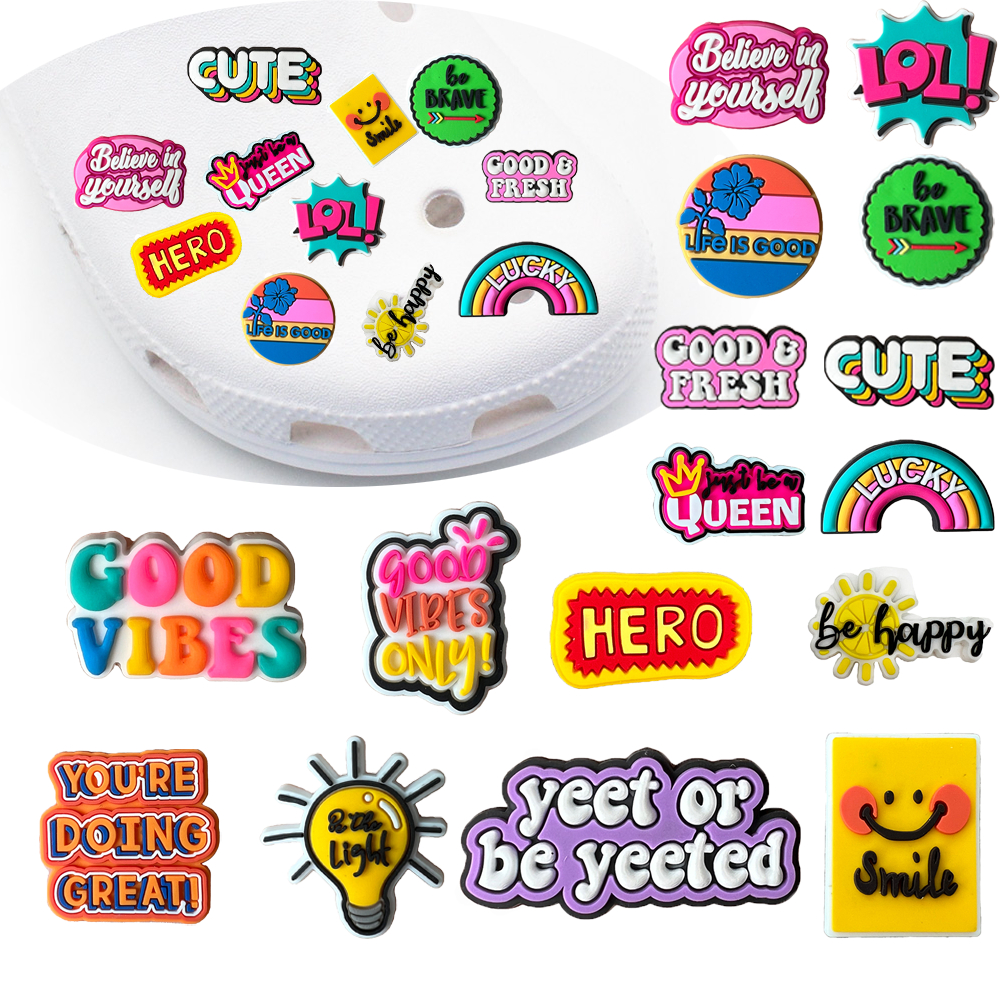 Jual Logo huruf trendi inspiratif kalimat inspiratif shoe charms Crocs ...