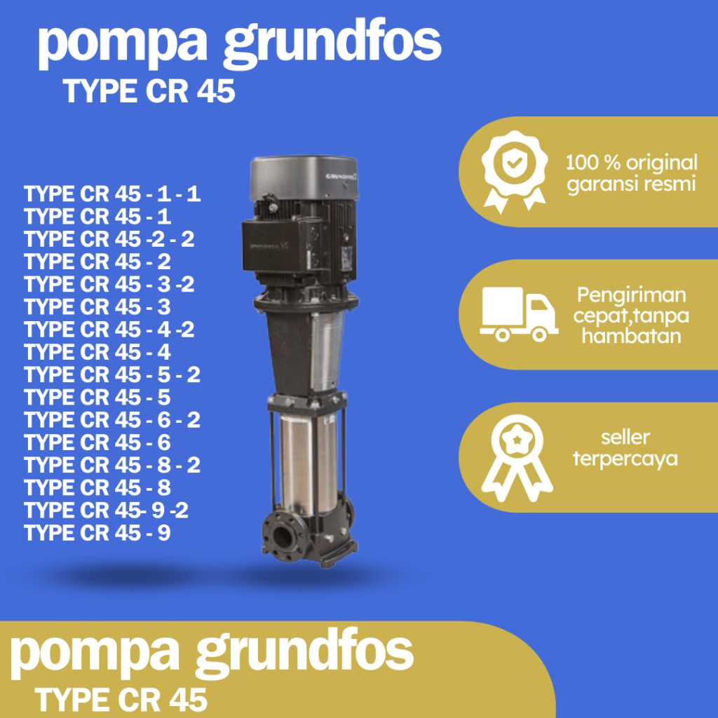 Jual Pompa Sentrifugal GRUNDFOS CR 45 ,Vertical Multistage Pump,Pompa Transfer,Jockey Pump ...