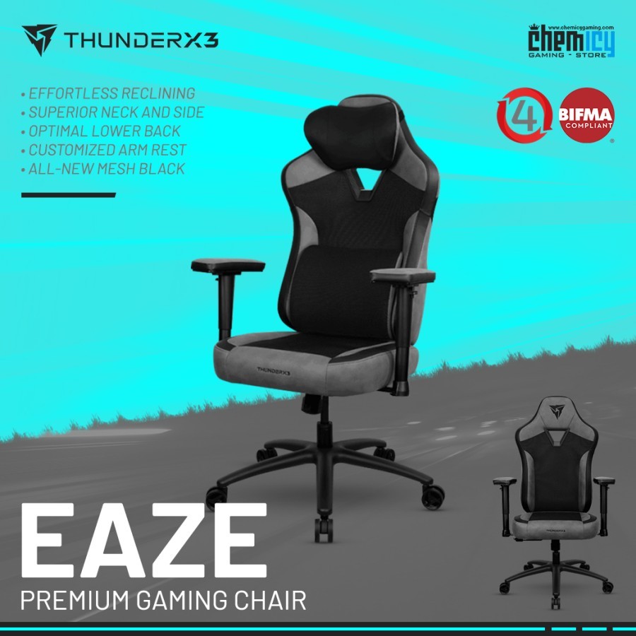Jual ThunderX3 Eaze Loft Black Gaming Chair / Kursi Gaming | Shopee ...
