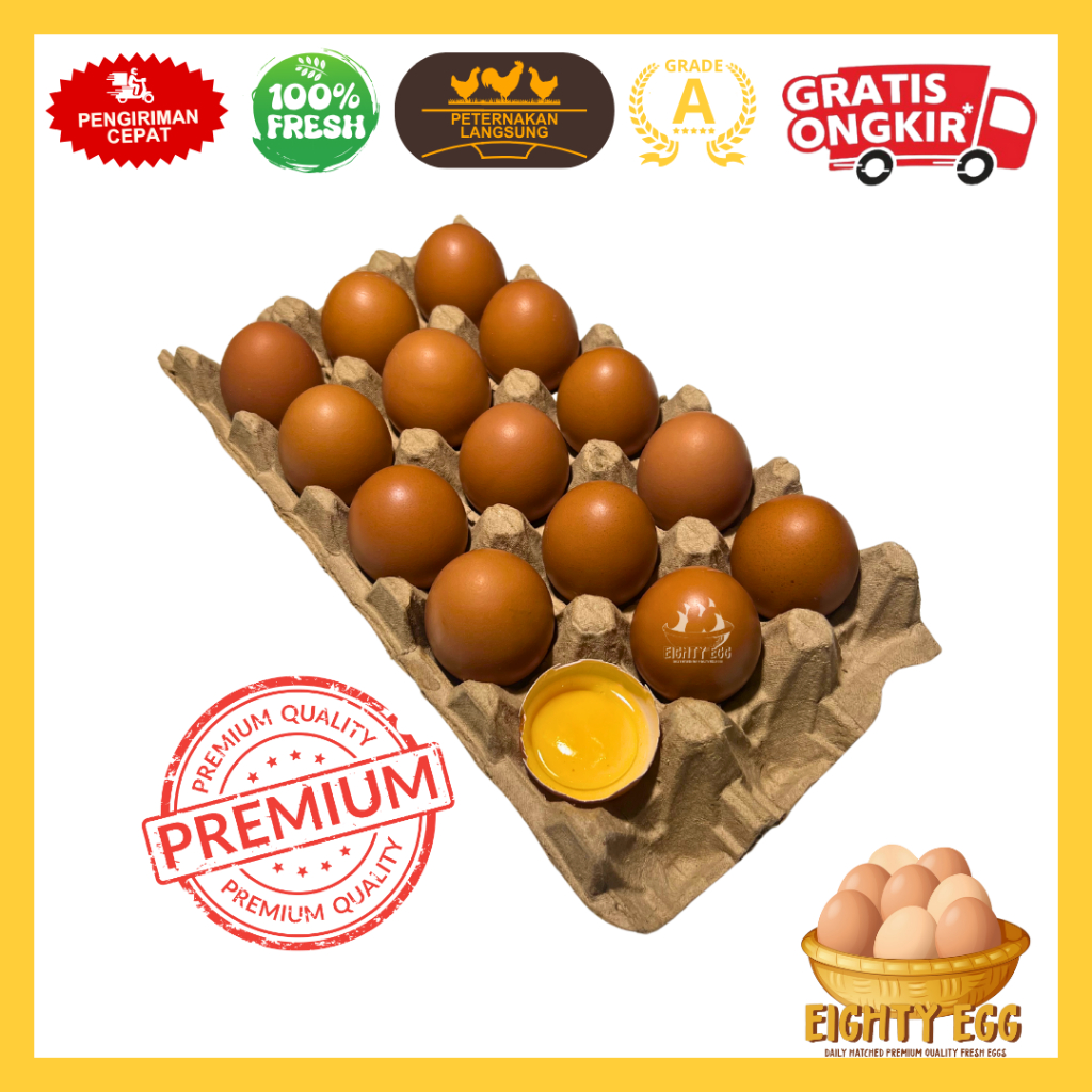 Jual Telur Ayam Negeri PREMIUM - 15 pcs GRADE A Fresh Bersih Kualitas ...