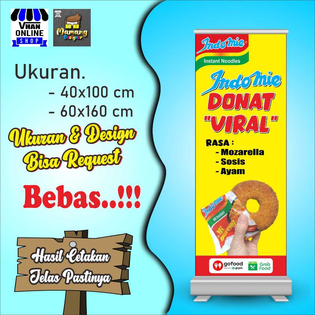 Jual Spanduk, Banner, Mmt Jajanan Indomie Donat Viral, Donat Indomie ...