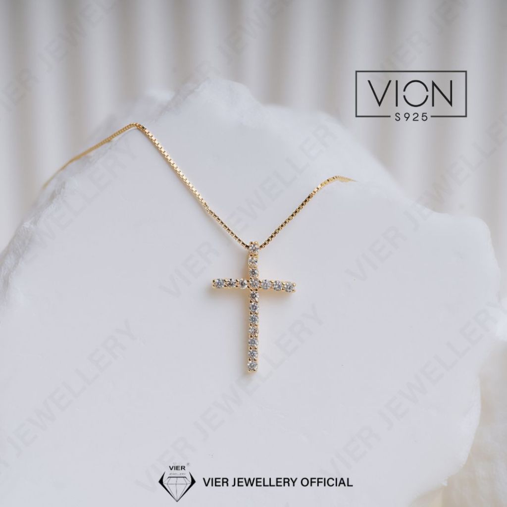 Jual Vion S925 Necklace 16027 Kalung Salib Perak Wanita, Kalung Salib ...