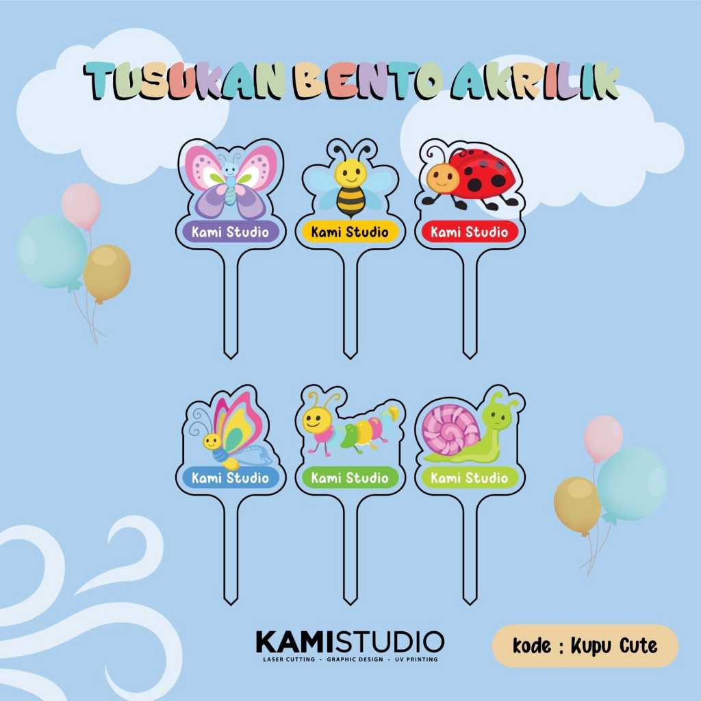 Jual TUSUKAN BENTO ANAK / AKRILIK FOOD PICK / TUSUK GIGI LUCU/ TUSUK ...
