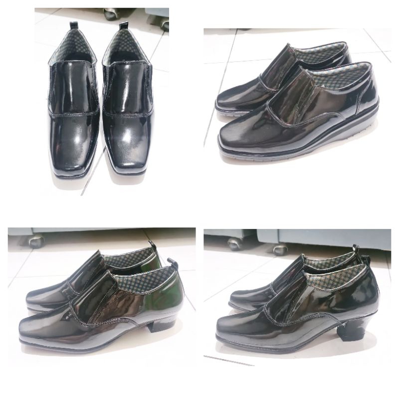 Jual Sepatu pdh mingguan hallboot karet baru tapak karet hak 2cm & 3cm ...
